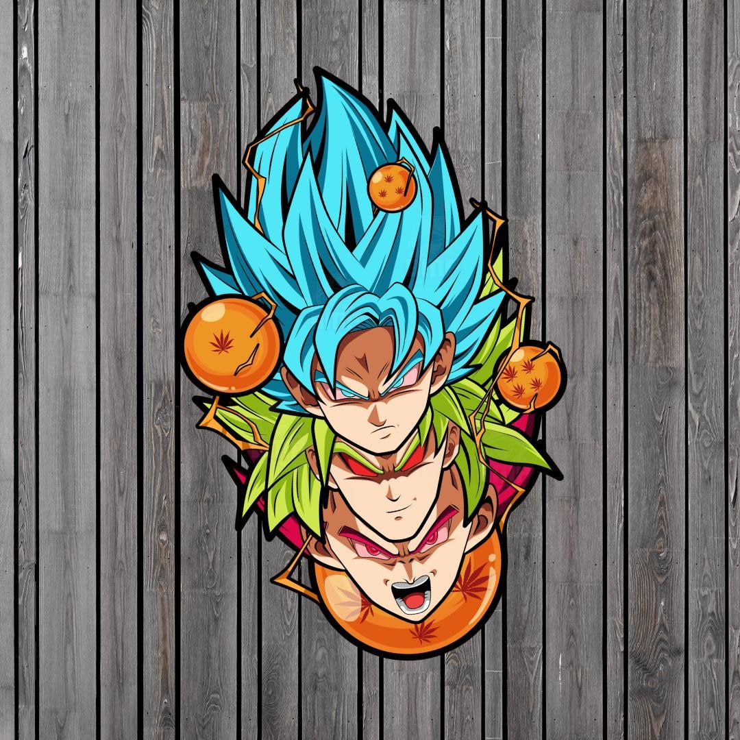 Goku, Broly, Vegeta Dragon Ball Z Marijuana Vinyl Sticker Custom Anime ...