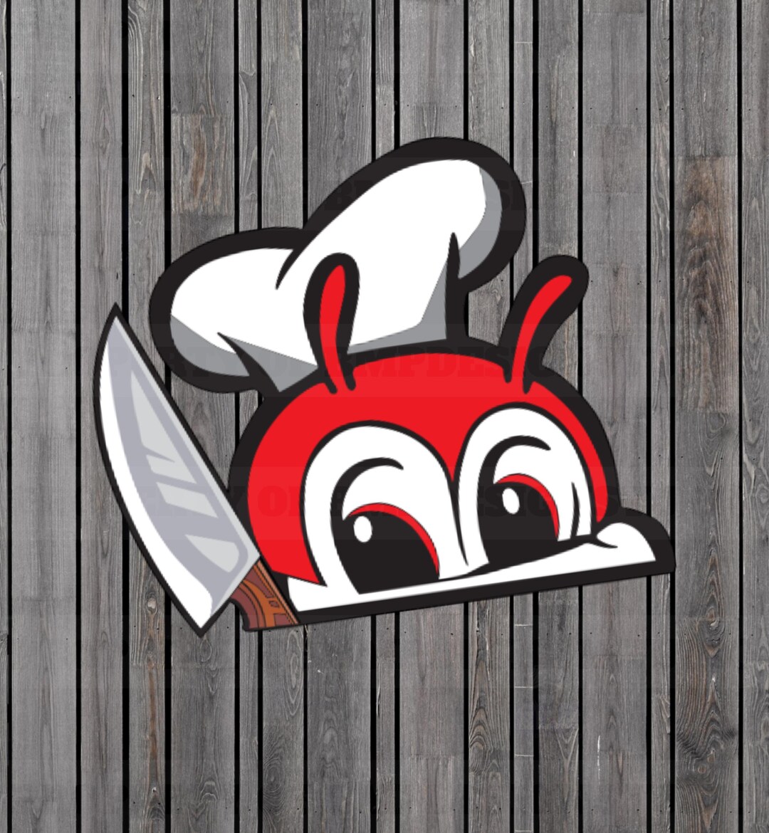Crazy Jollibee Knife Peeker Sticker - Glossy Vinyl Car Decal Sticker - Etsy