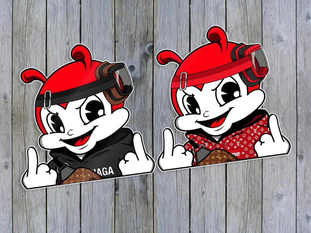 Cool Jollibee Middle Finger Filipino Sticker Jollibee Sticker Art Die ...