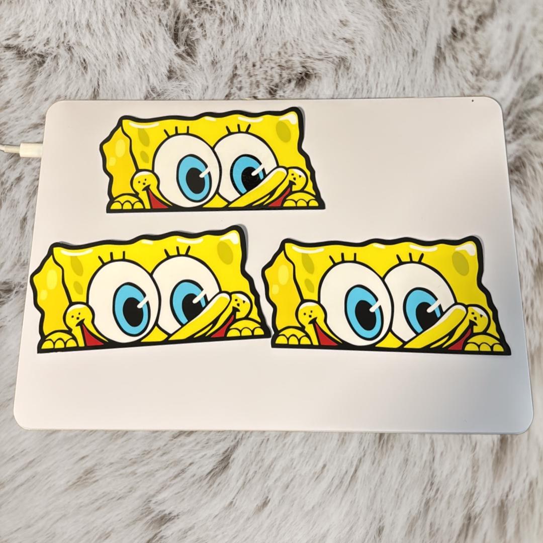 Spongebob Squarepants Peeking Sticker - Premium Vinyl Sticker. Glossy ...