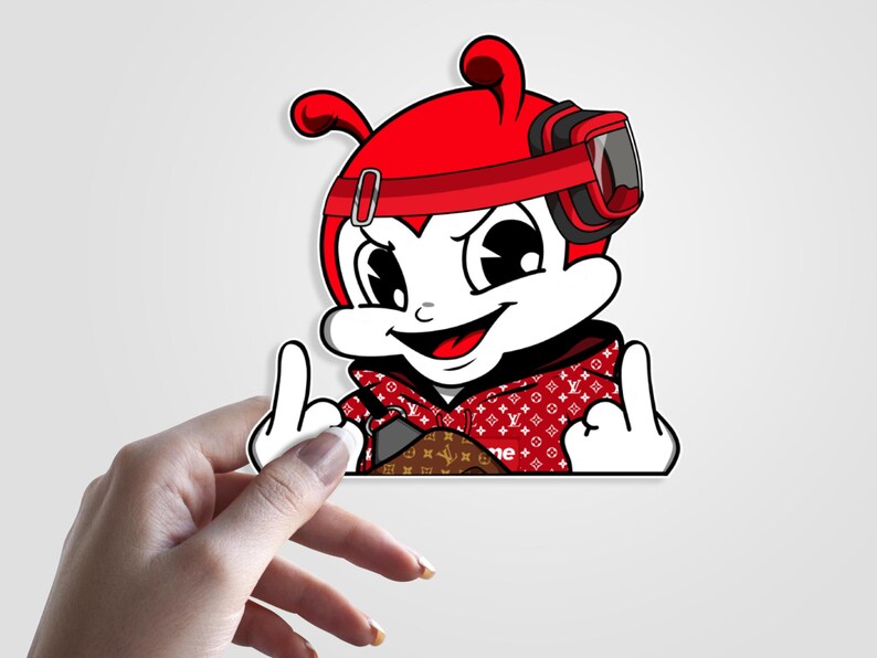 Cool Jollibee Middle Finger Filipino Sticker Jollibee Sticker Art Die ...