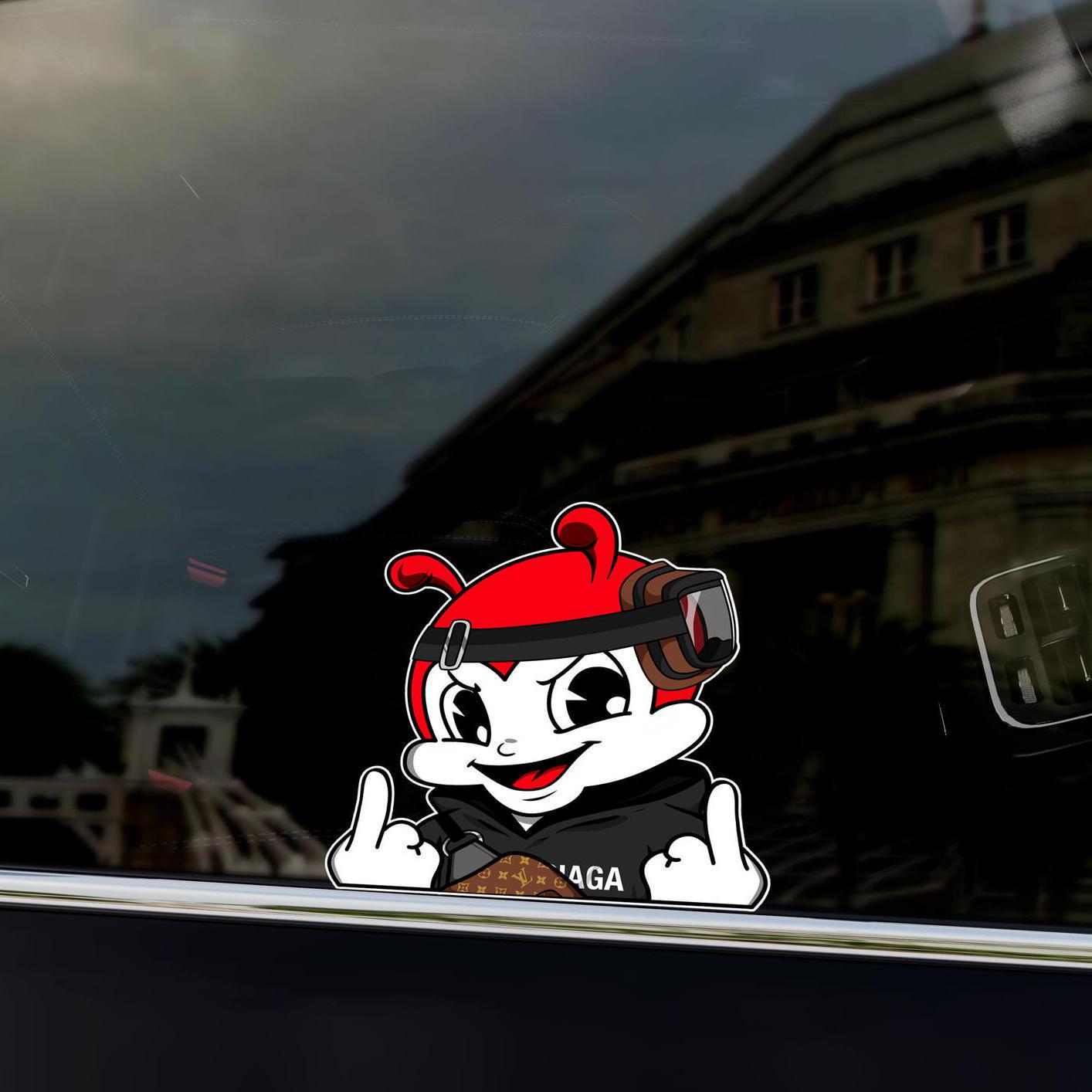 Cool Jollibee Middle Finger Filipino Sticker Jollibee Sticker Art Die ...