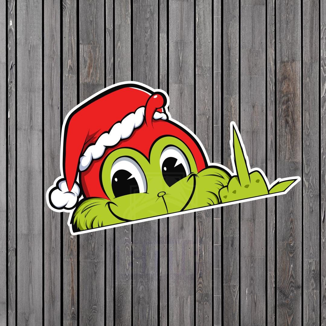 Grinch Jollibee Middle Finger Car Window Decal Funny Christmas Sticker ...