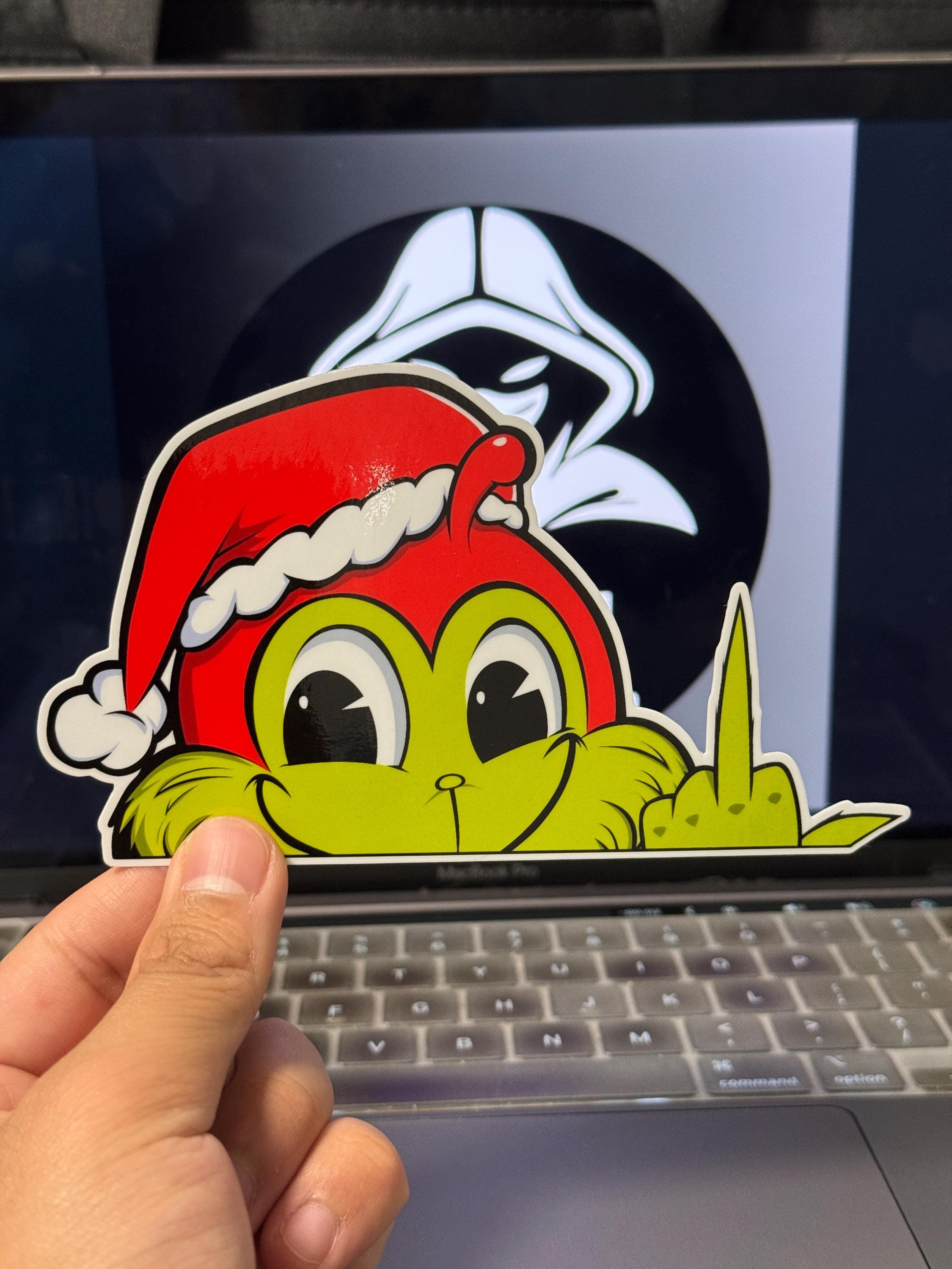 Grinch Jollibee Middle Finger Car Window Decal Funny Christmas Sticker ...
