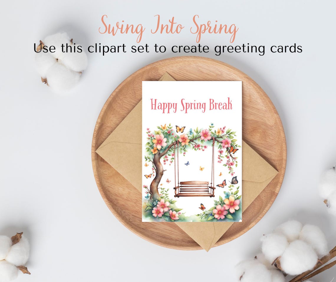 Swing Into Spring, 12 High-res Watercolor Jpgs, Commercial License ...