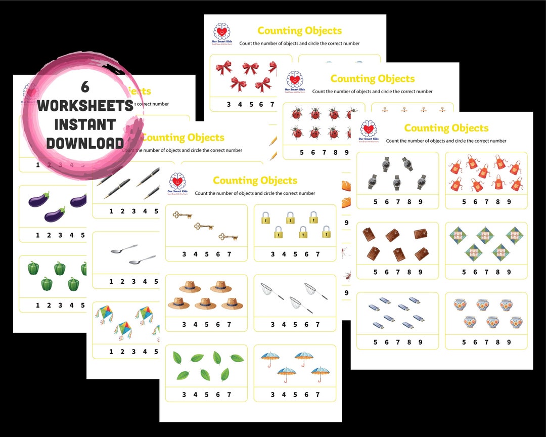 Counting Objects Game Fun and Educational Printable Games for Pre ...