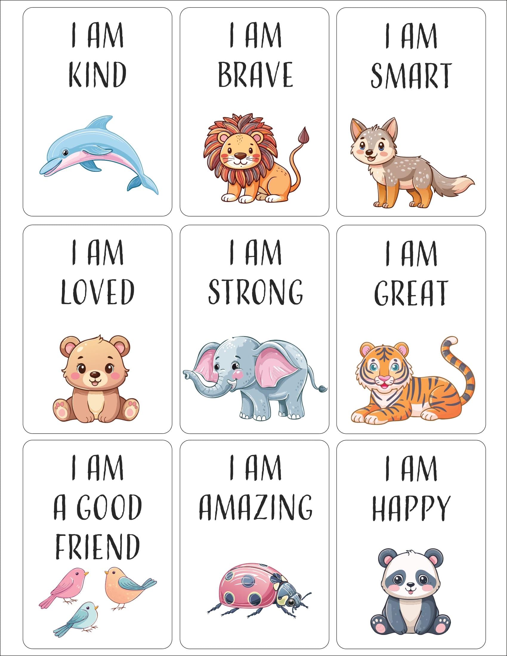 Affirmation Flash Cards Fun and Educational Printable Games for Pre ...