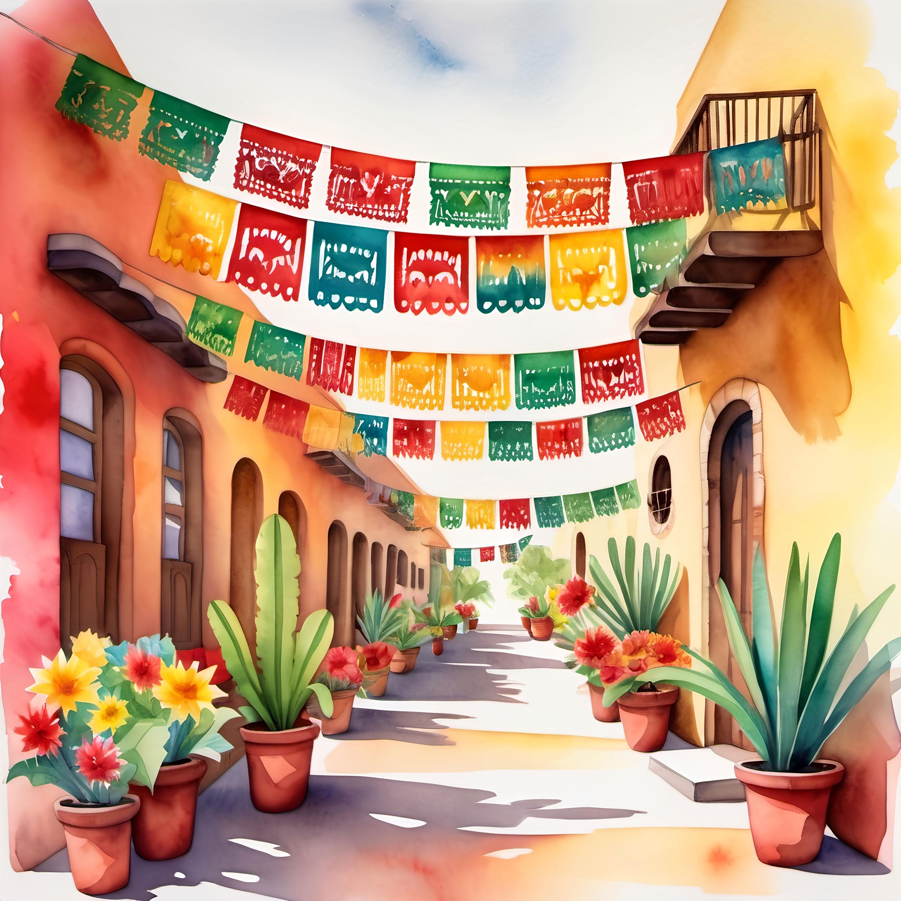 Cinco De Mayo Celebration, 12 High-res Watercolor Jpgs,commercial ...