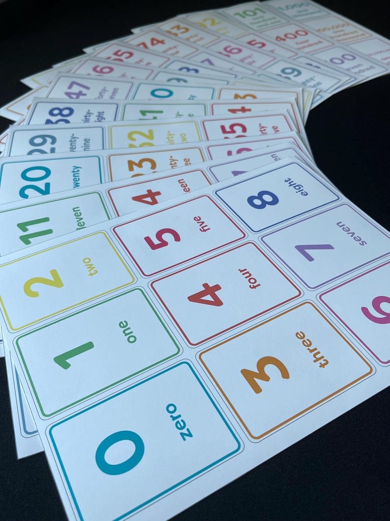 Number Flash Cards Fun and Educational Printable Games for Pre-school ...