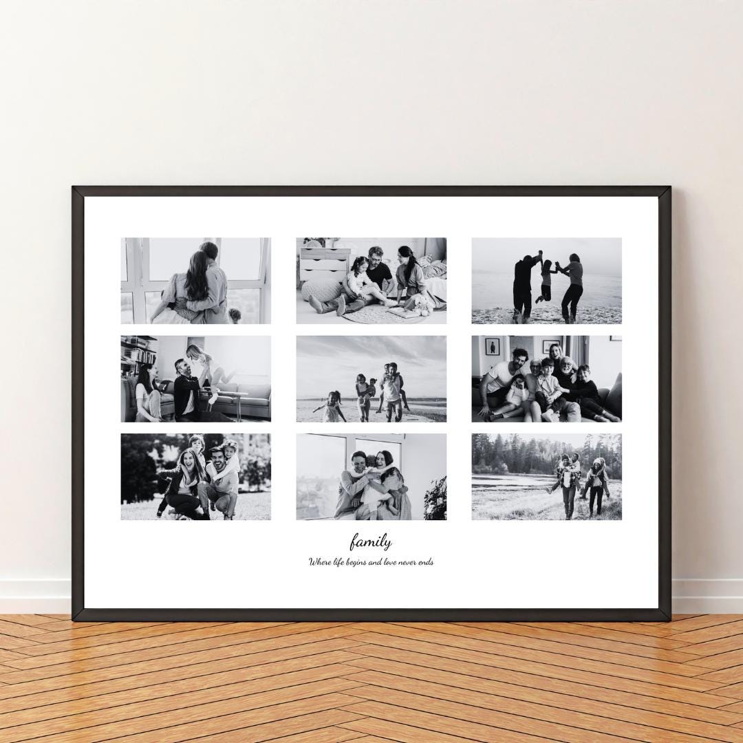 Personalised Family Photo Collage Photo Print Family Quote Custom Photo ...
