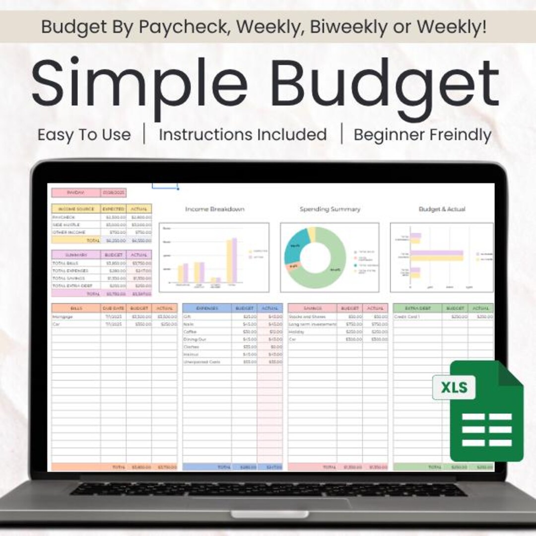 Budget Planner Google Sheet Monthly Budget Spreadsheet Paycheck Budget ...