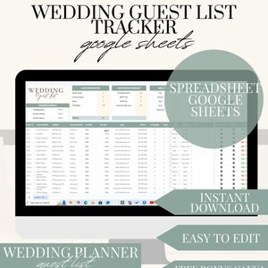 Wedding Guest List Tracker: Google Sheets & Canva Planner (digital ...