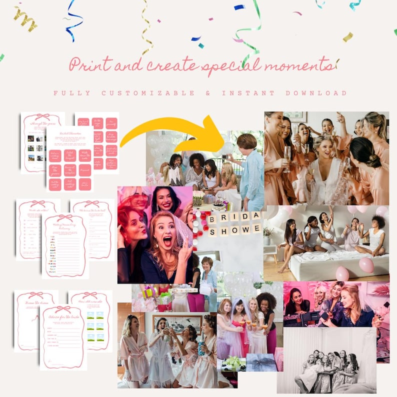 Pink Bridal Shower Games Bundle Editable Printable Digital Download ...
