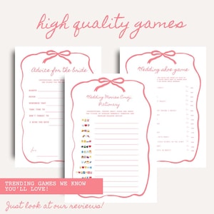 Pink Bridal Shower Games Bundle Editable Printable Digital Download ...