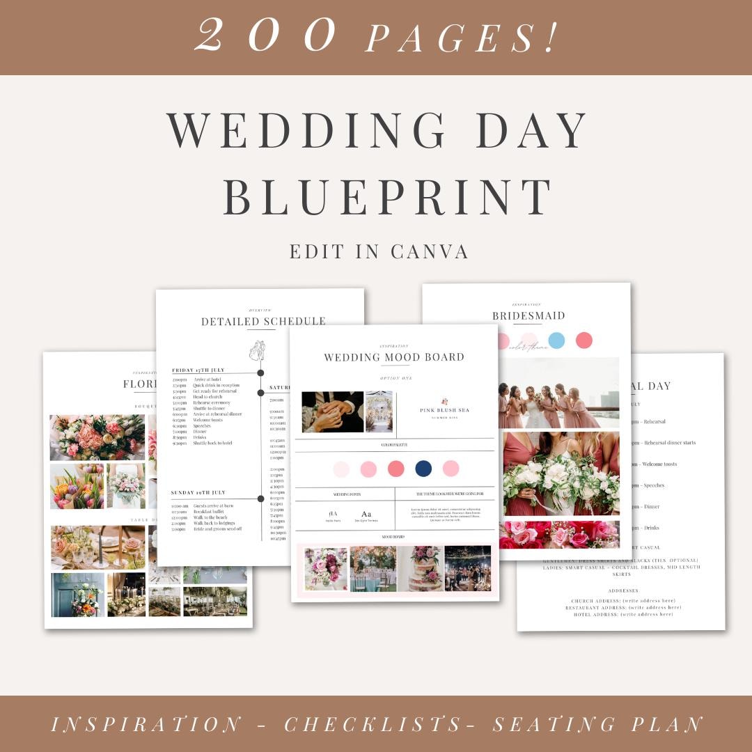 Wedding Day Blueprint Editable Canva Template - Etsy