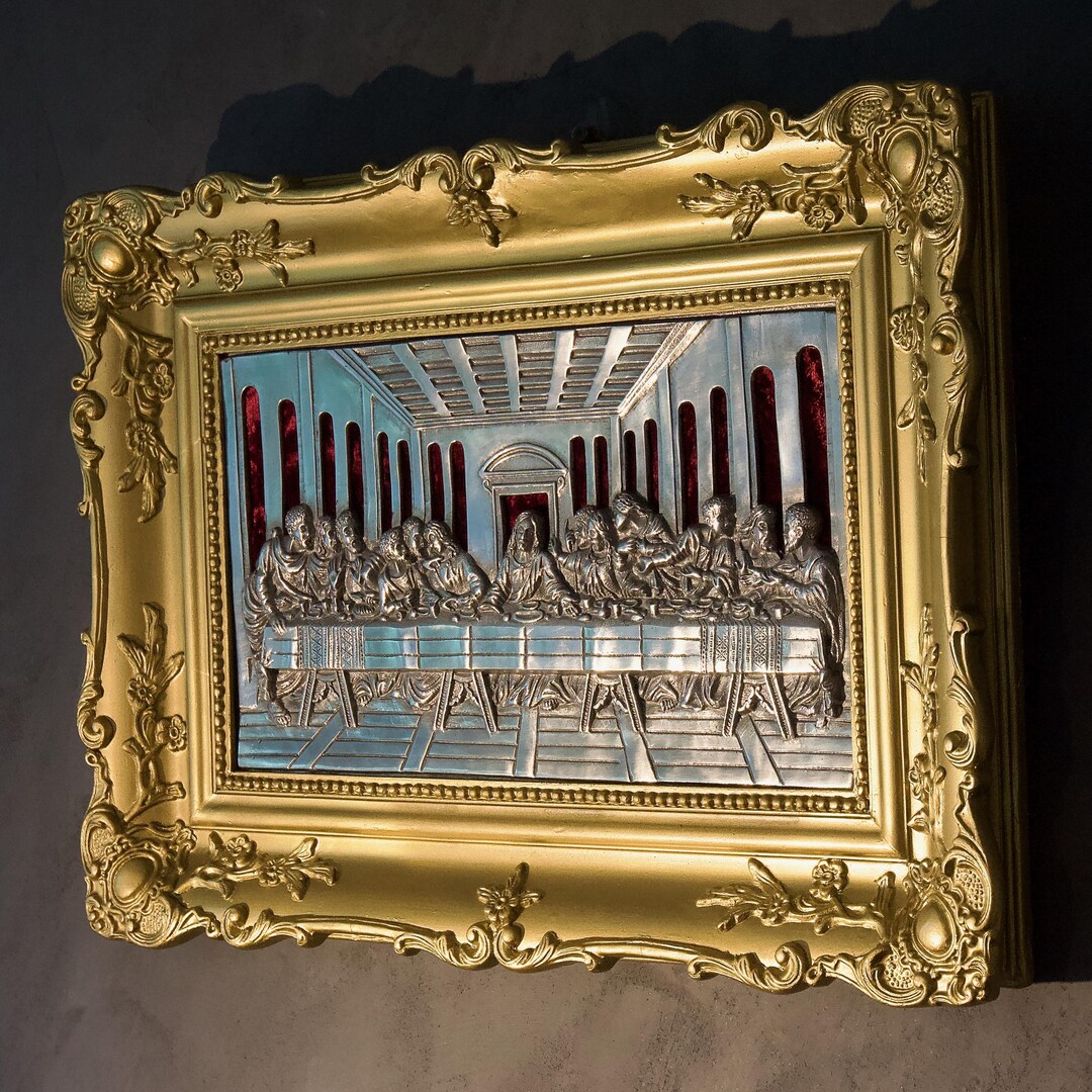 Last Supper Relief – Vintage Baroque Framed Metal Relief - Etsy