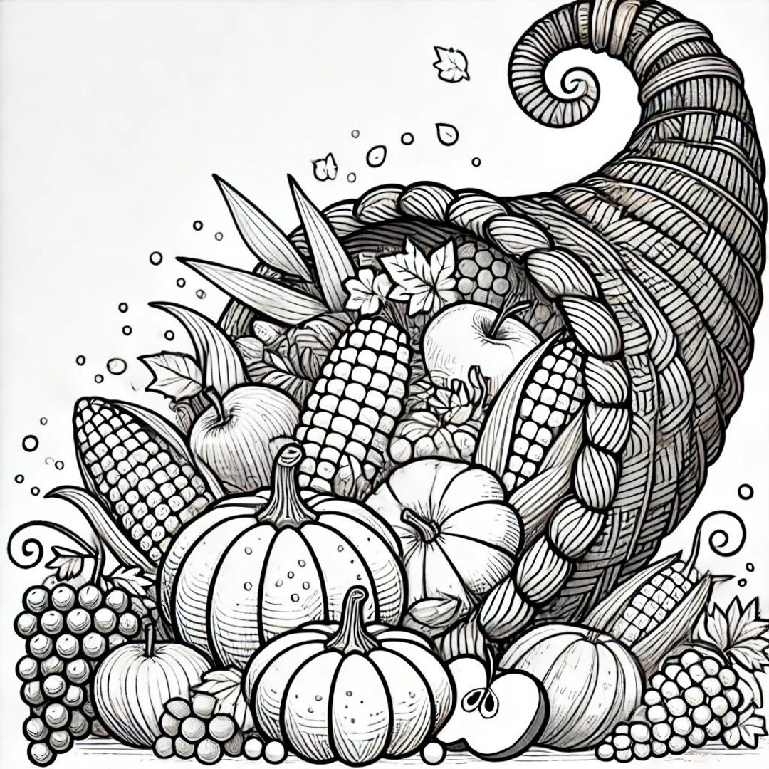 Kids, Coloring Page, Fall, Thanksgiving - Etsy