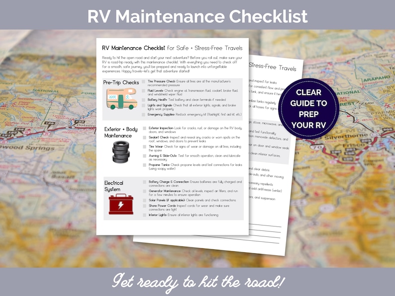 RV Maintenance Checklist Printable | Essential RV Care, Pre-trip Prep ...