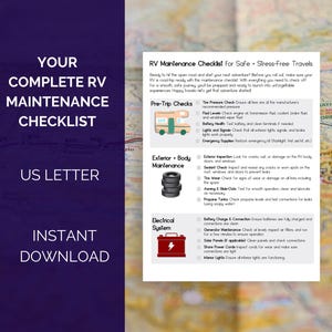 RV Maintenance Checklist Printable | Essential RV Care, Pre-trip Prep ...