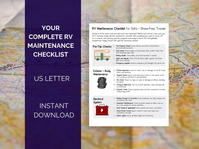 RV Maintenance Checklist Printable | Essential RV Care, Pre-trip Prep ...