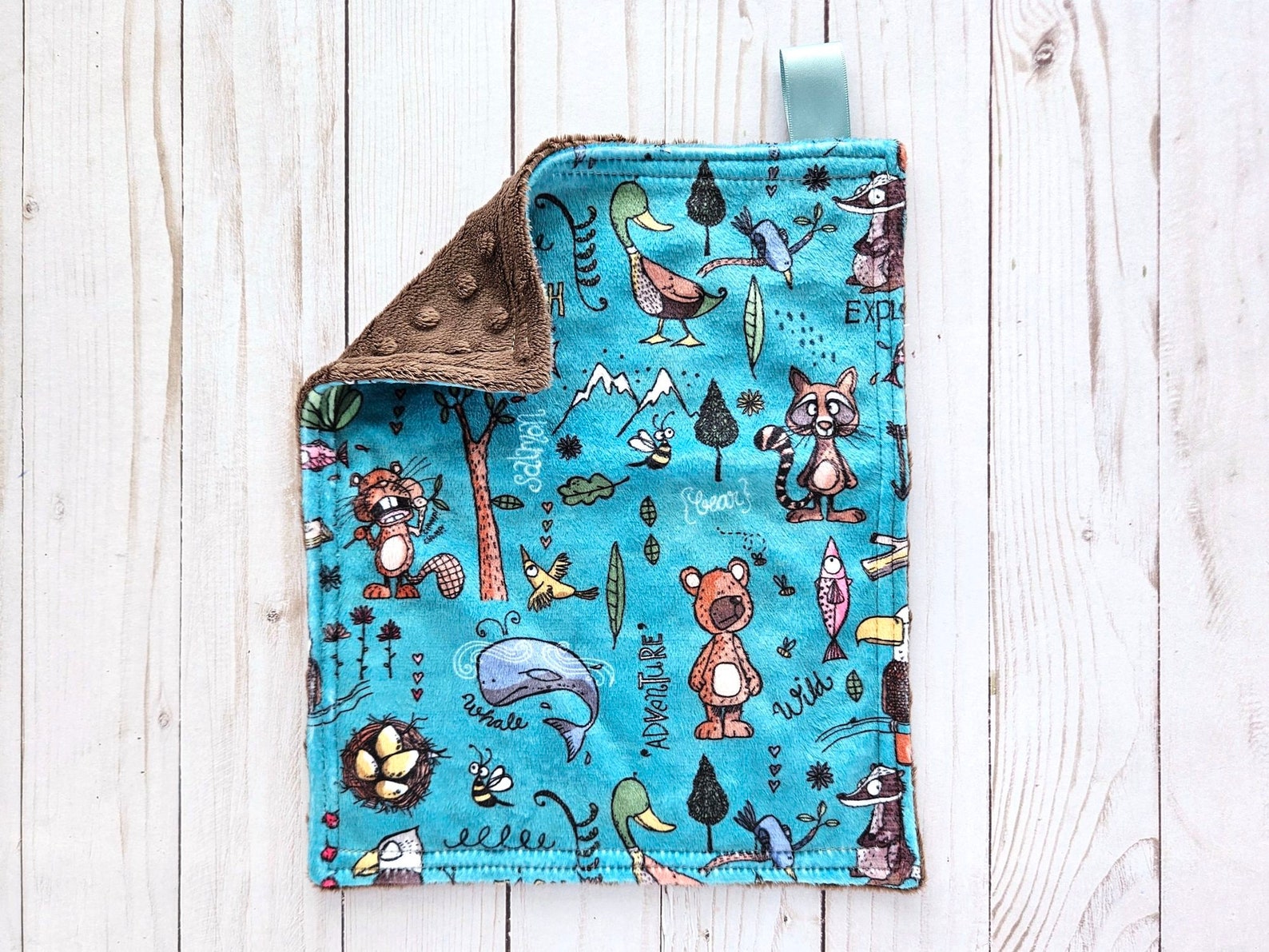 Mini Lovey: Forest Animals. Minky Lovey. Woodland. Teal Lovey. Baby Boy ...