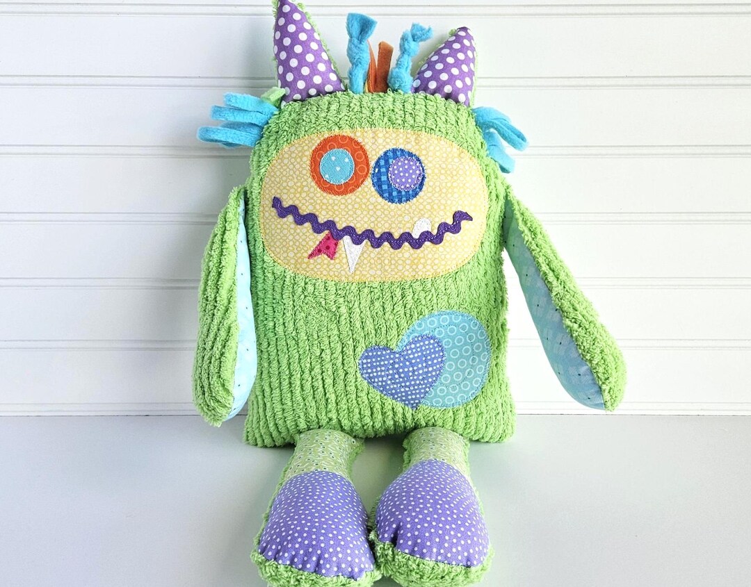 Monster Stuffie: Ivy Rose the Green Monster, Toddler Gift, Handmade ...