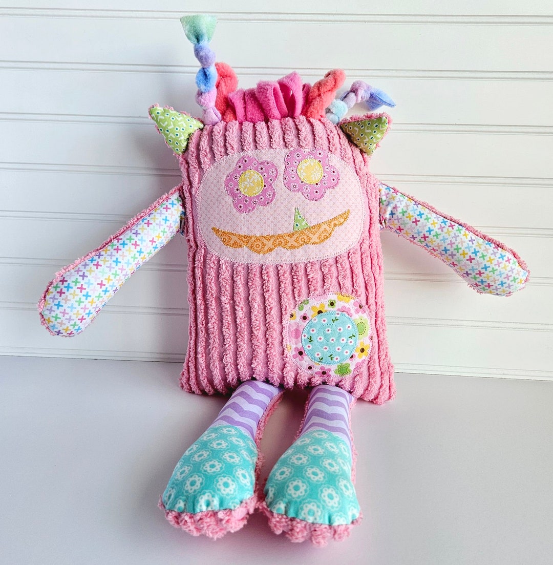 MONSTER STUFFIE Poppie the Pink Monster, Monster Toy, Toddler Gift ...