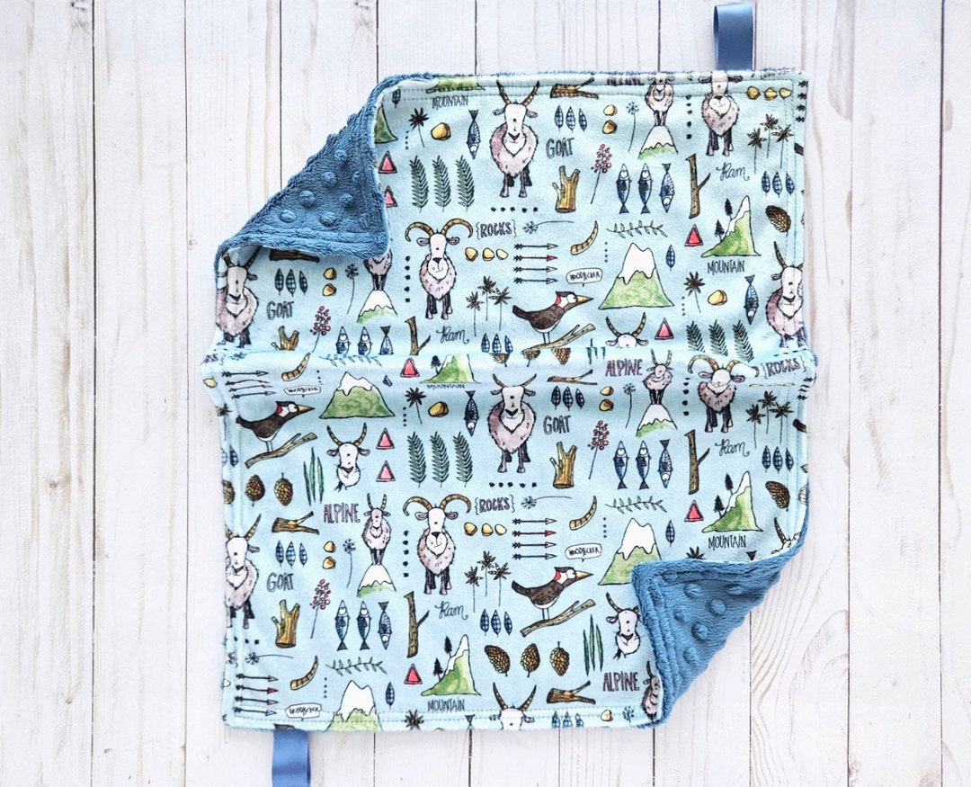 Lovey: Mountain Animals. Blue Lovey. Minky Lovey. Goat Lovey. Baby Gift ...
