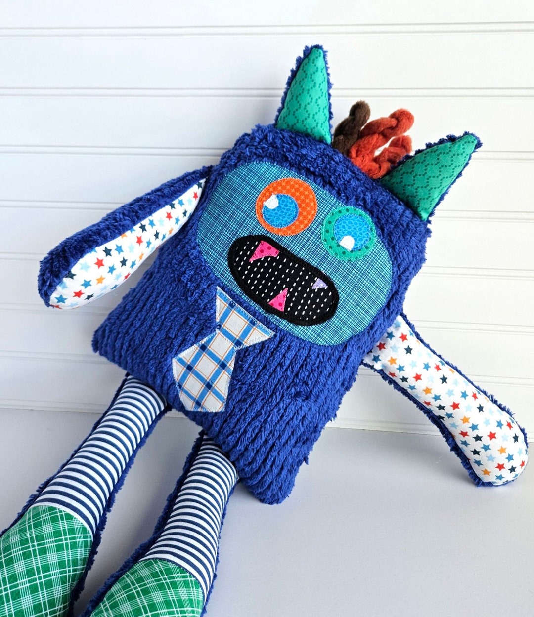 Monster Stuffie: Donut the Blue Monster, Monster Toy, Toddler Gift ...