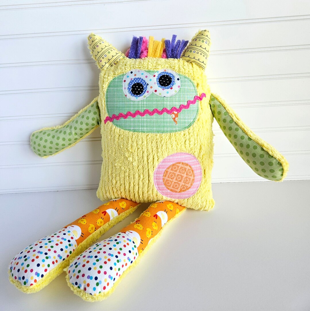 MONSTER STUFFIE Winnie Rainbow the Yellow Monster, Monster Toy, Toddler ...