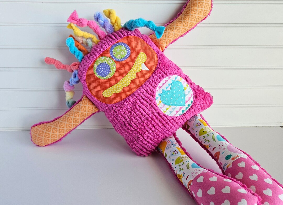 MONSTER STUFFIE Miss Maddie Pink Monster Toy, Toddler Gift, Adopt a ...