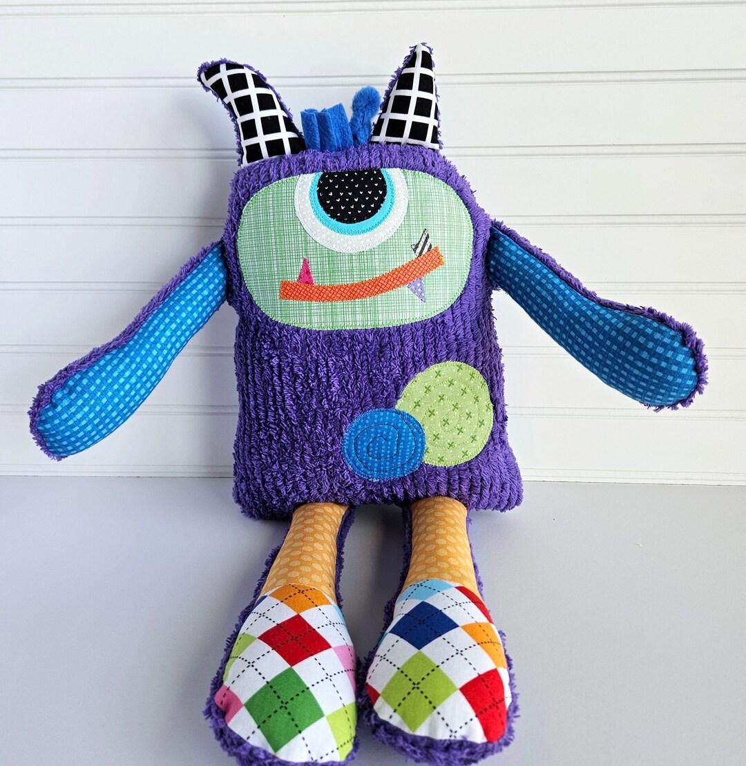 Monster Stuffie: Huggles the Purple Monster, Handmade Monster Toy ...
