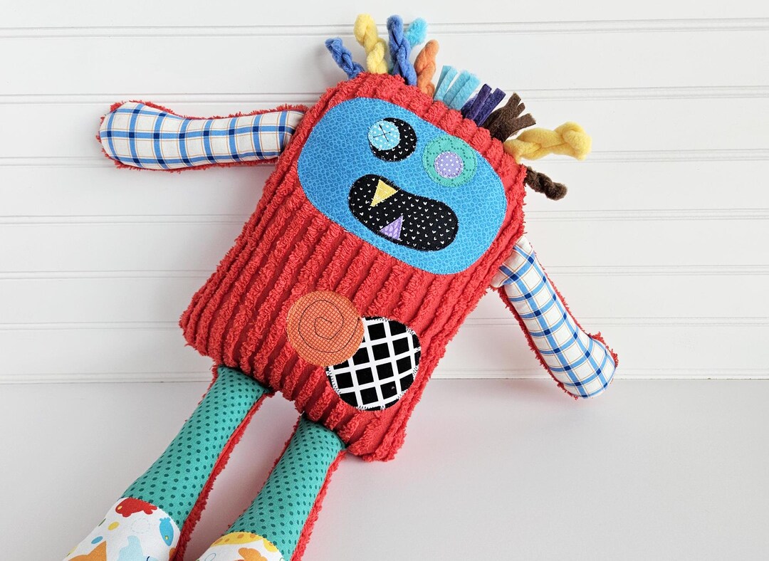 Monster Stuffie: Reed the Red Monster, Monster Toy, Toddler Gift, Adopt ...
