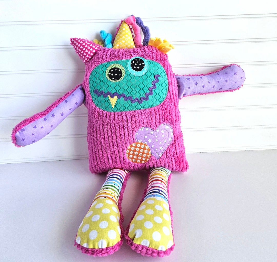 MONSTER STUFFIE Pinkie Sunshine the Pink Monster, Monster Toy, Toddler ...