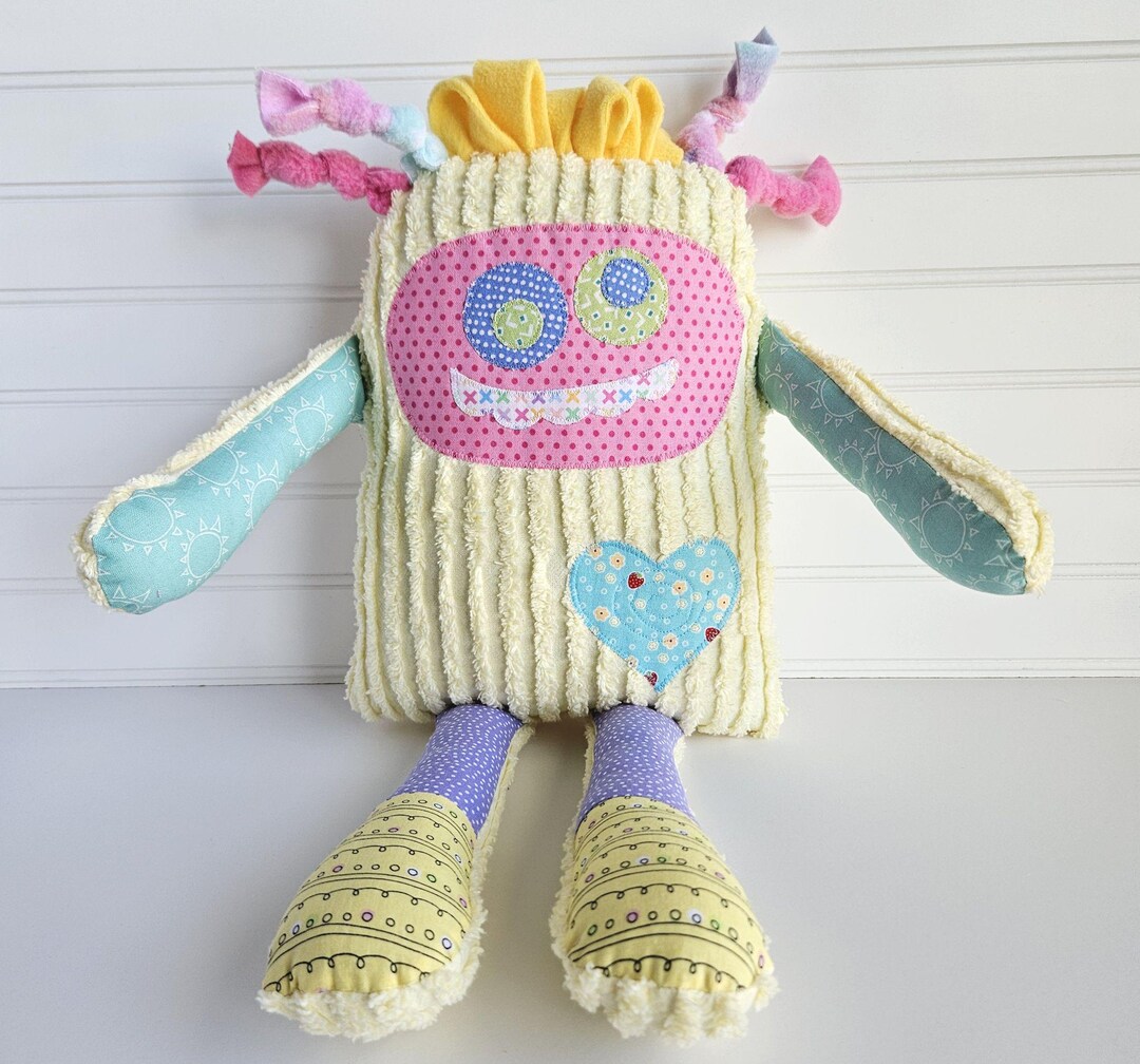 Monster Stuffie: Blossom the Yellow Monster, Handmade Monster Toy ...