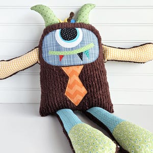 Monster Stuffie: Marvin Jones the Brown Monster, Handmade Monster Toy ...
