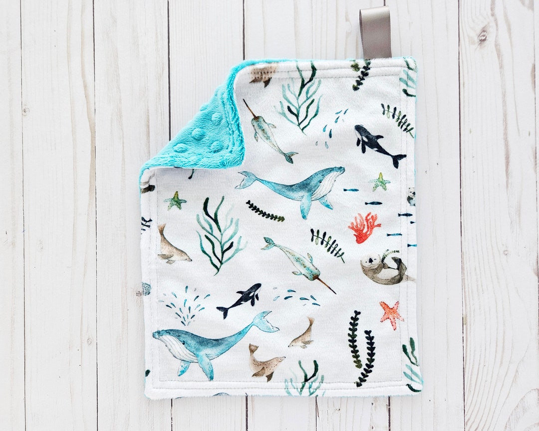 Mini Lovey: Pacific Ocean Teal Cuddle. Minky Lovey. Sea Lovey. Ocean ...