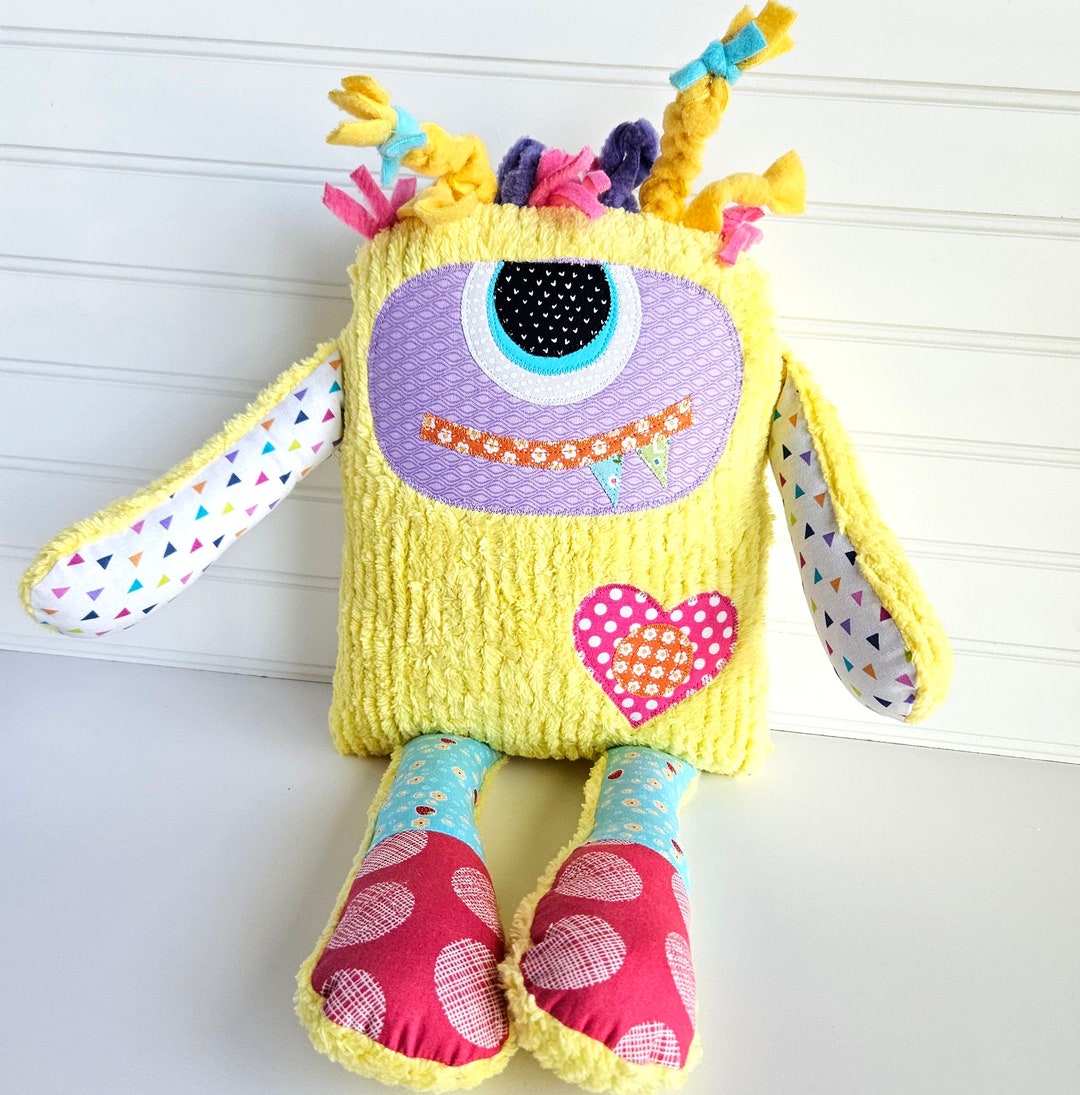 MONSTER STUFFIE Petunia the Yellow Monster, Monster Toy, Toddler Gift ...
