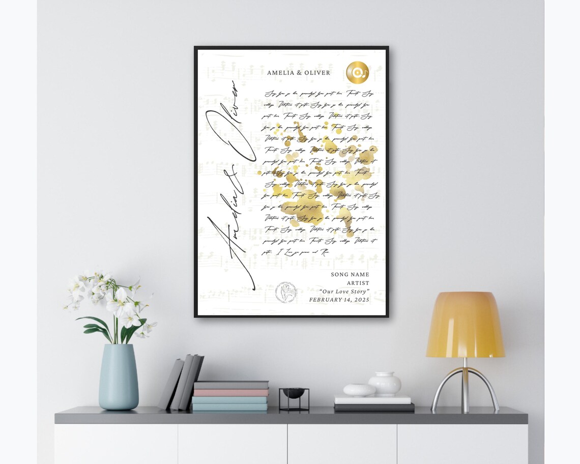 Personalized Song Lyrics Print - Custom Music Poster, Customizable ...