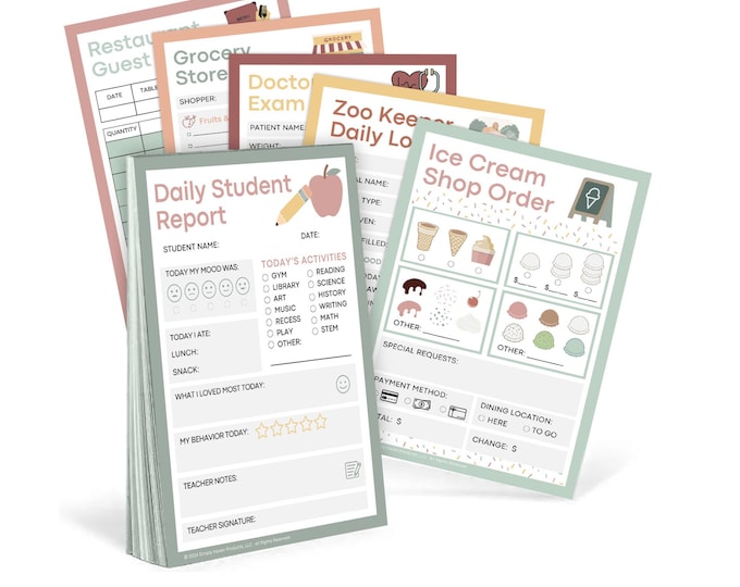 Pretend Play Activity Pads: Screen-free Learning, 6-pack - Etsy
