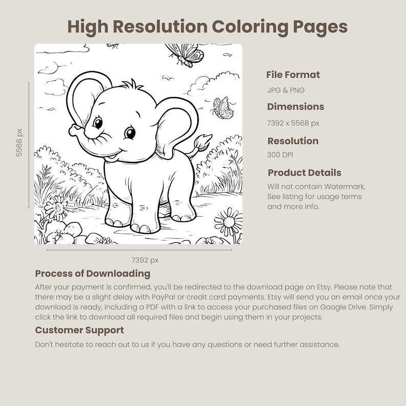 75 Elephant Coloring Pages Printable, Cute Baby Elephant Coloring ...