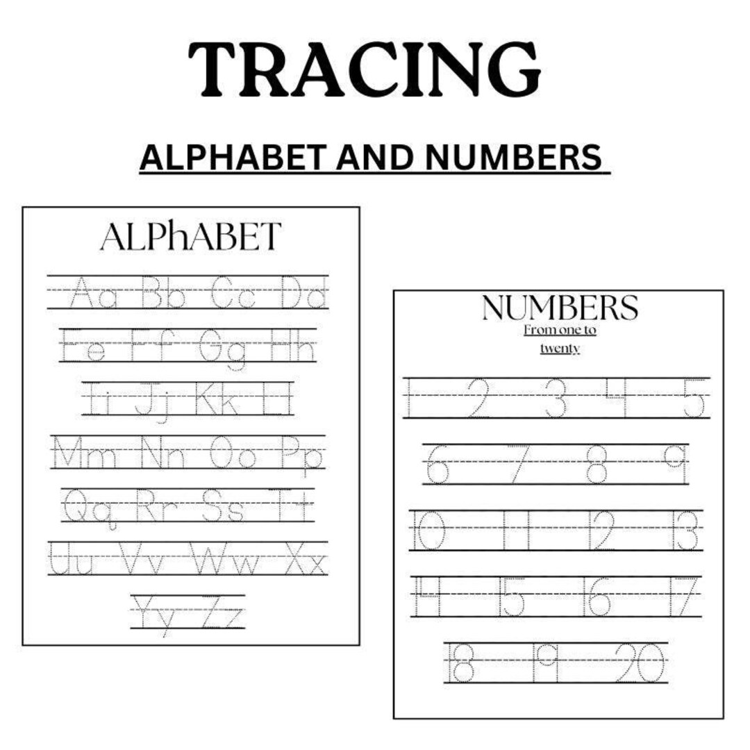 Alphabet & Numbers Tracing Pages for Kid. "letter and Number Tracing ...