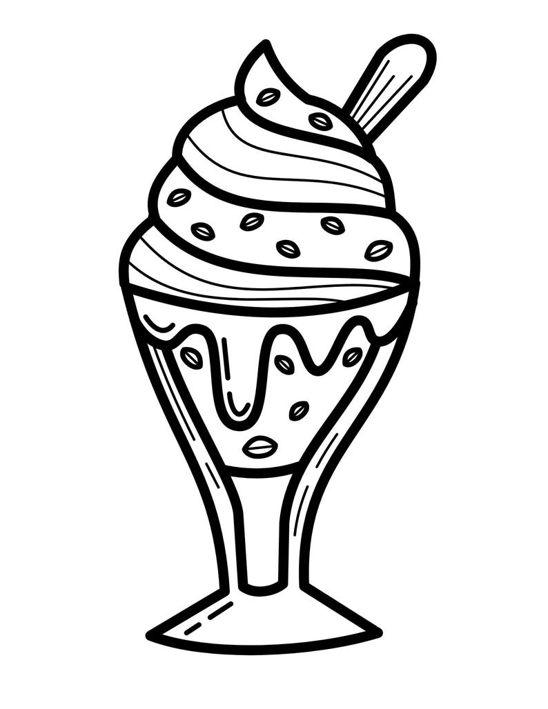 Food & Drink Coloring Pages, Bold and Easy Coloring Book, Printable ...