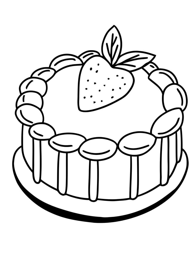 Food & Drink Coloring Pages, Bold and Easy Coloring Book, Printable ...