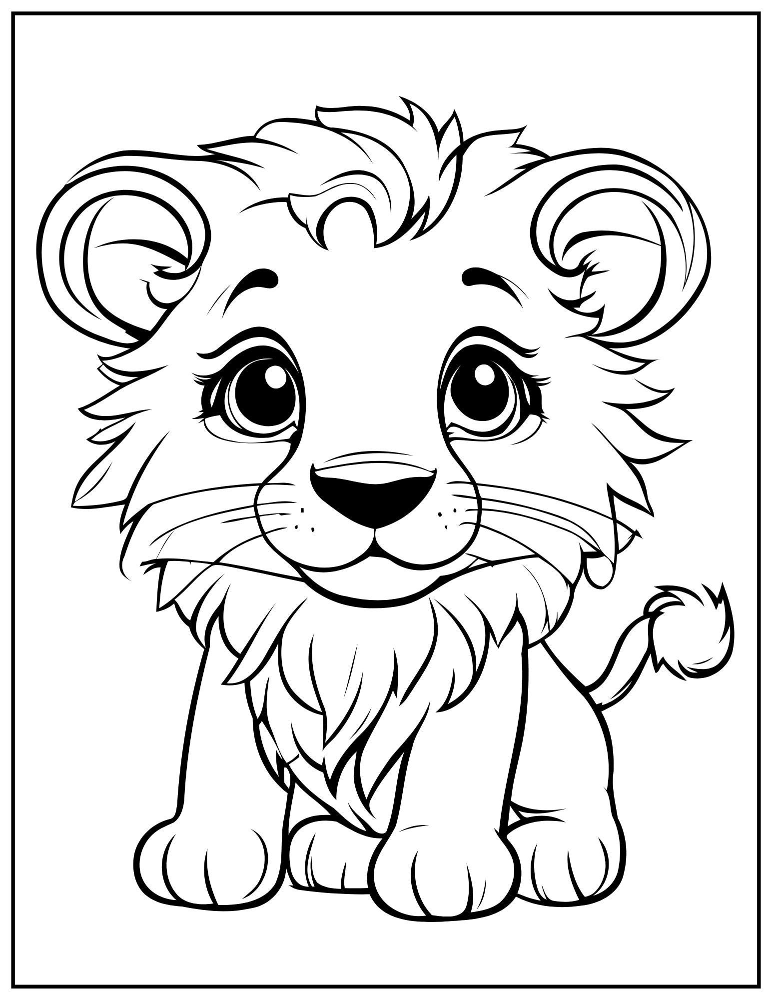 Animals Coloring Pages. Cute Animals Coloring Page for Kids .wild ...