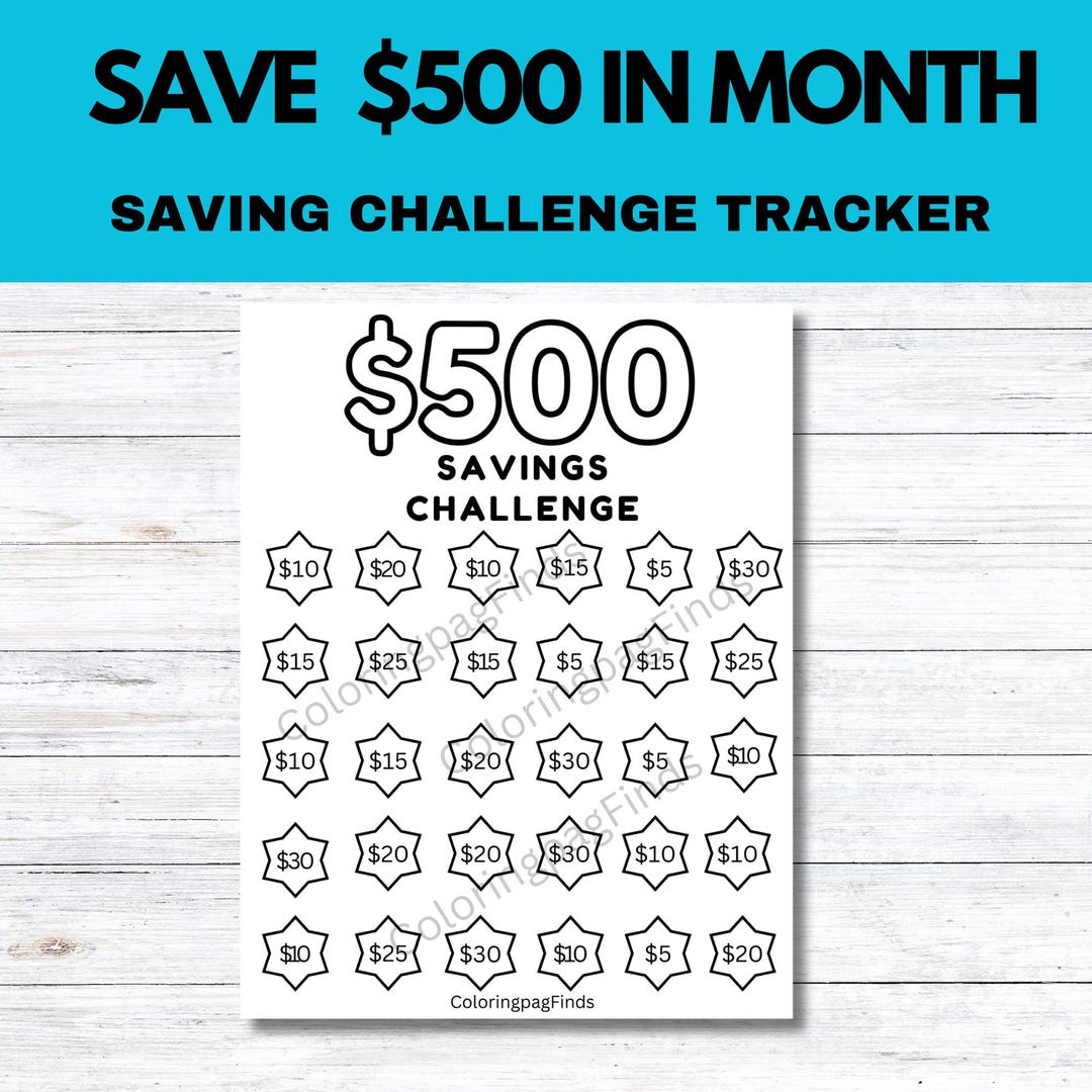 500 Savings Challenge Printable. Save 500 in 2025 Cash Stuffing ...