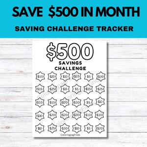 500 Savings Challenge Printable. Save 500 in 2025 Cash Stuffing ...