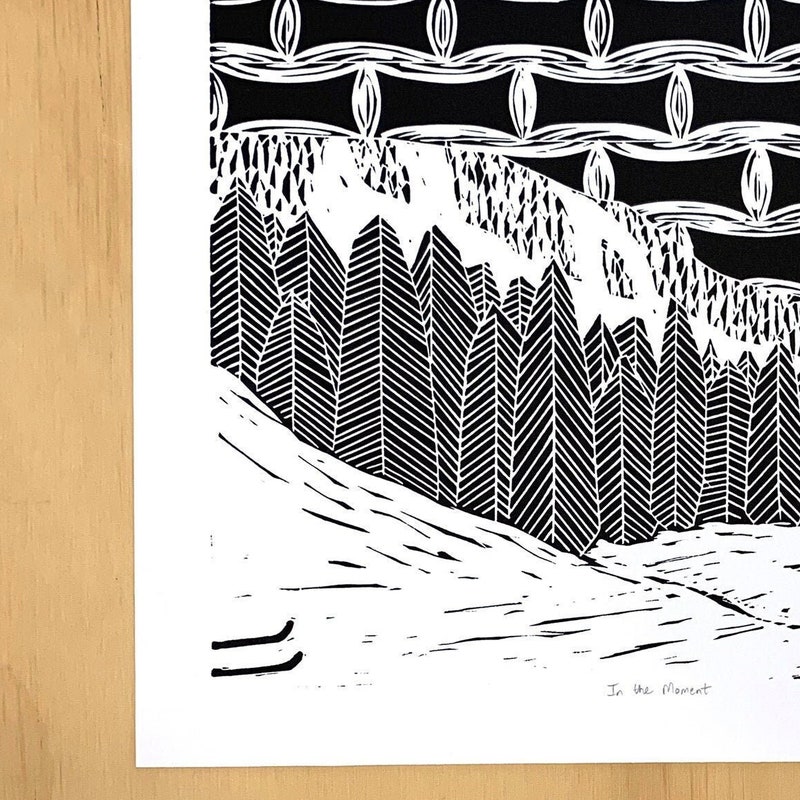 Mountain Linocut - Etsy