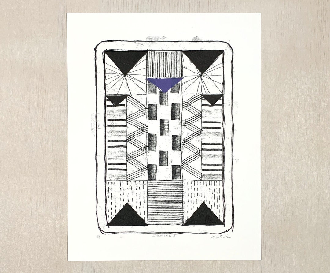 Original Monotype Print: Modern Linocut Art, 11x14 - Etsy