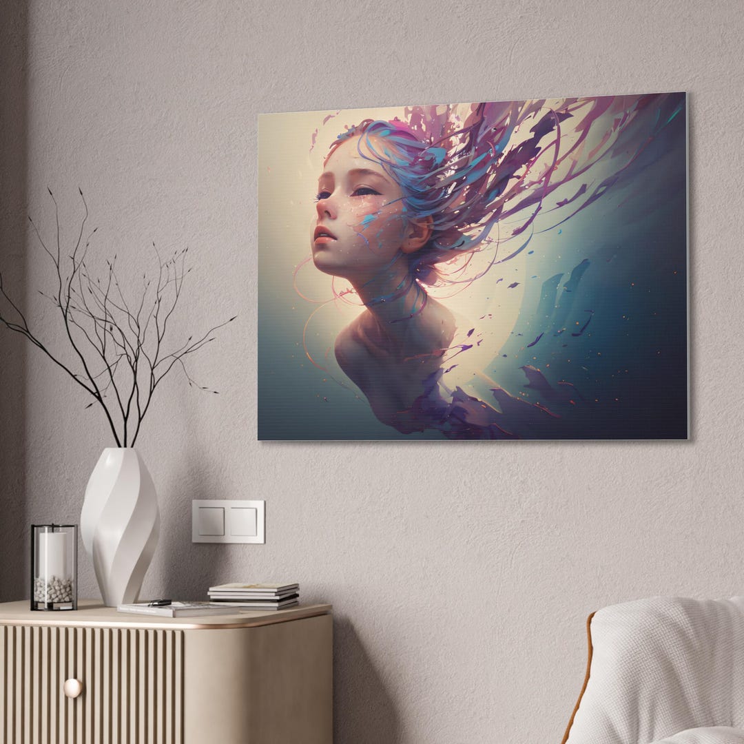 Abstract Dreamscape Portrait Canvas Print, Dreamy Wall Art, Modern Home ...
